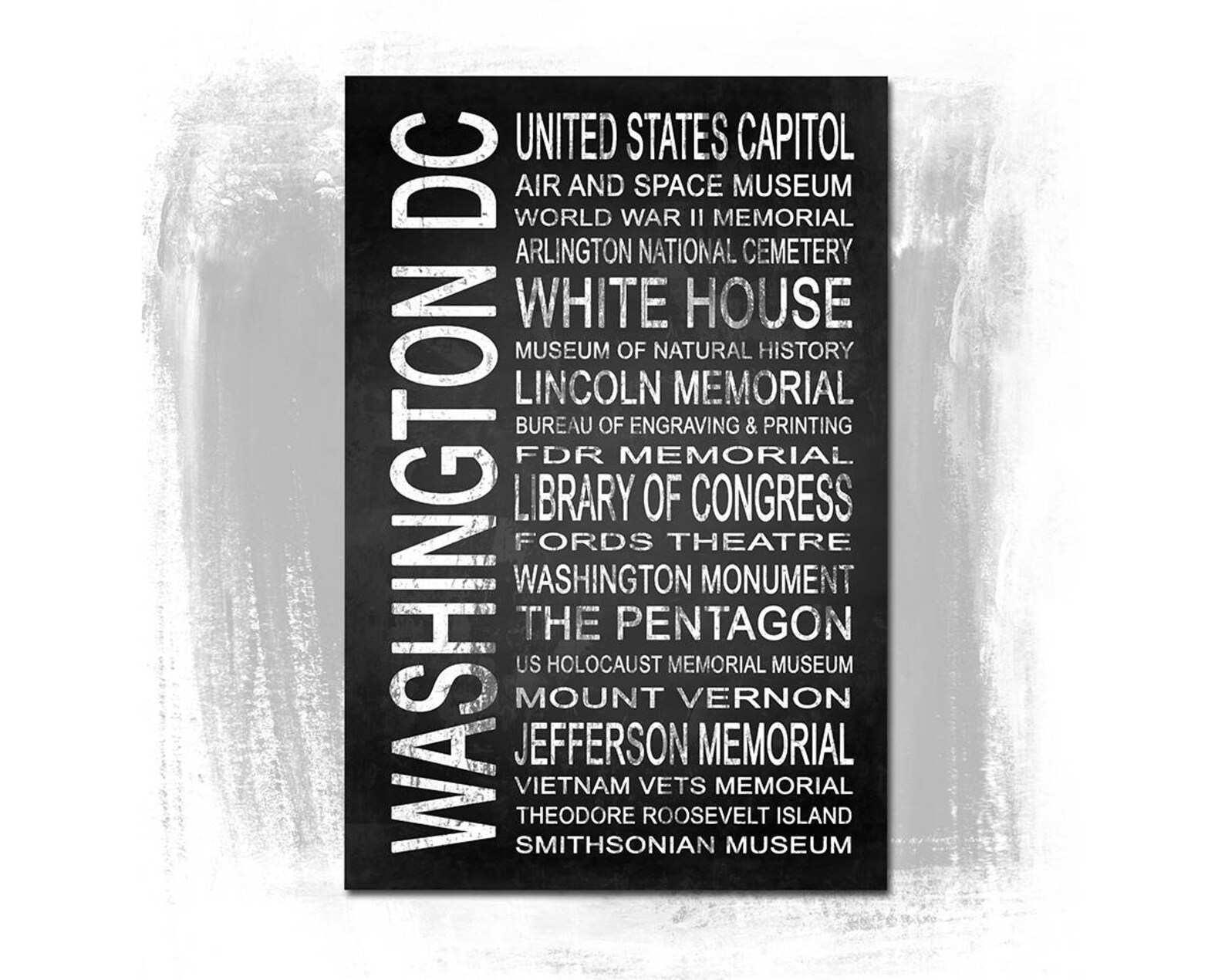 Washington DC 2 Subway Sign Fine Art Print Modern Chalkboard Typography ...