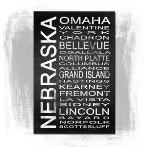 Nebraska State 1 Subway Sign Fine Art Print Modern Chalkboard ...
