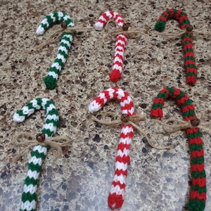 Hand Knit Candy Canes Set of 2 - Etsy