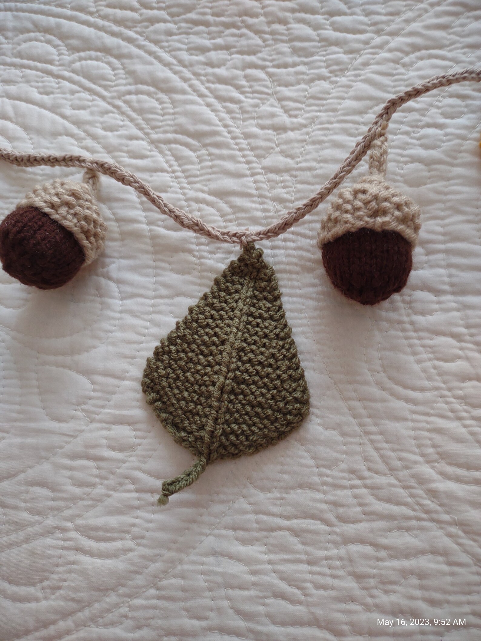 Hand Knit Fall Leaves & Acorn Garland Ready to Ship! - Etsy
