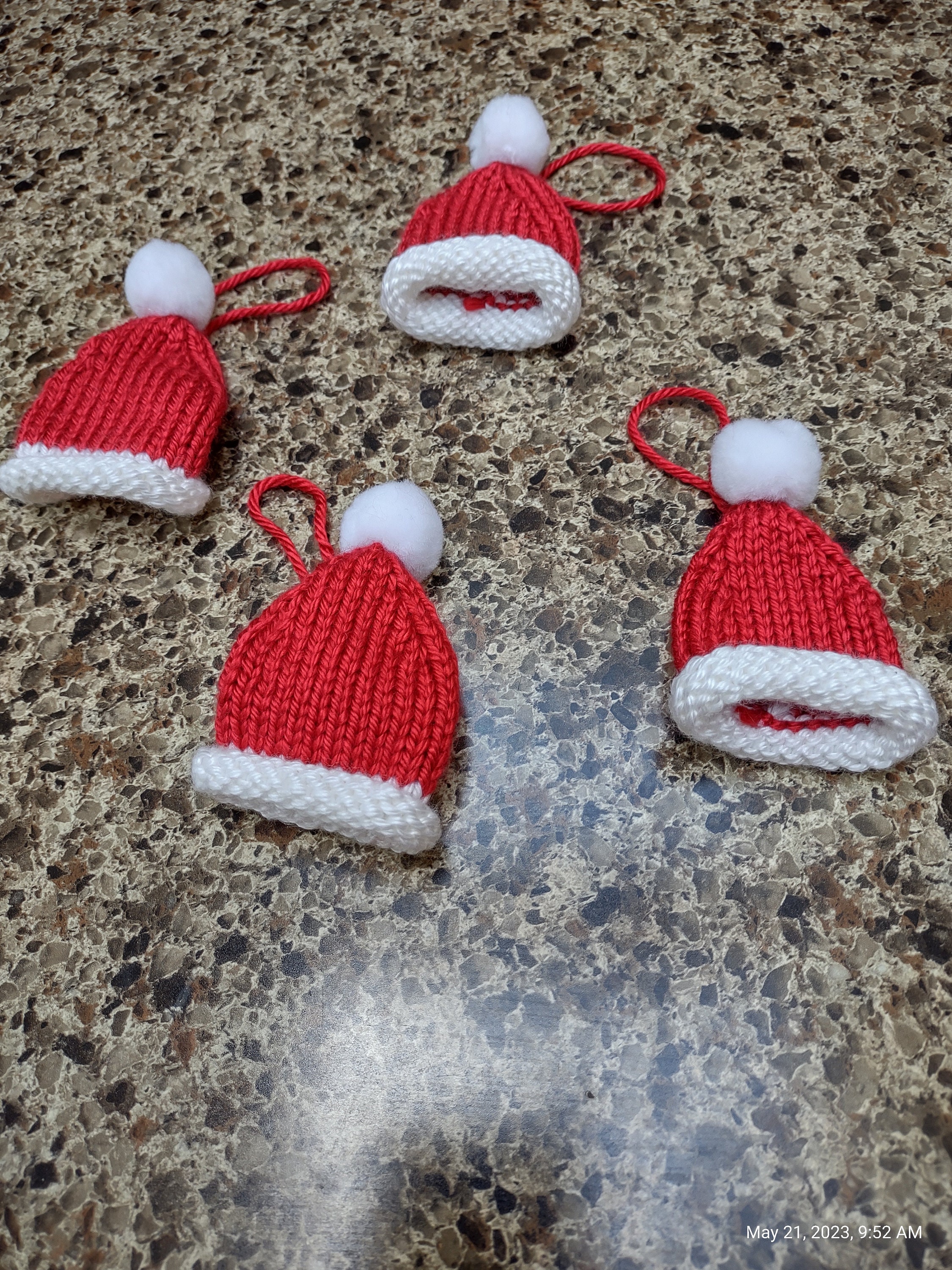 Santa Hat Tiny Ornaments Set of 4 - Etsy