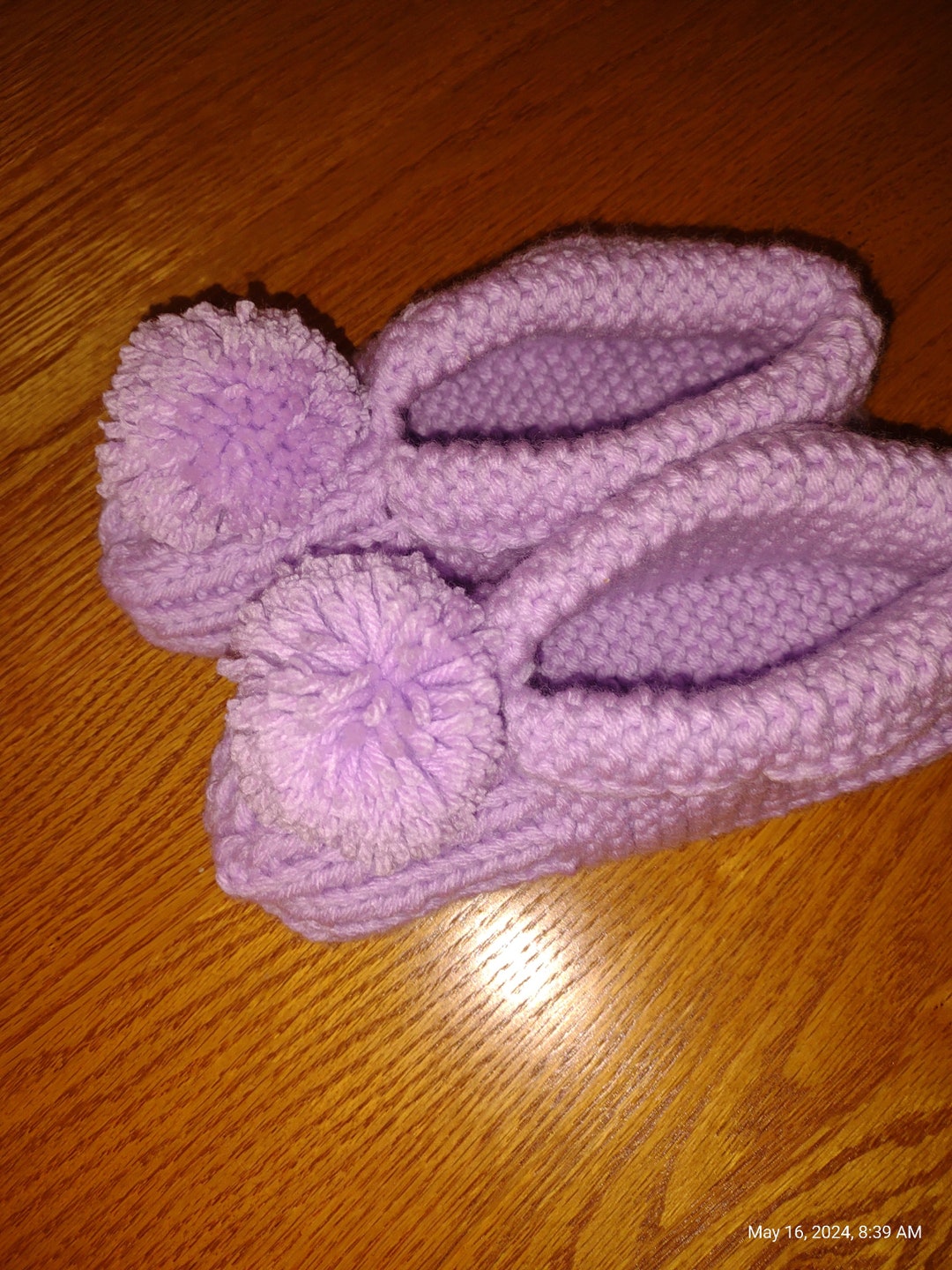 Hand Knit Ladies Slippers With Pompom in 3 Sizes! - Etsy