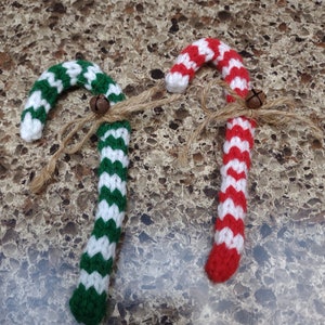 Hand Knit Candy Canes Set of 2 - Etsy