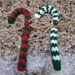Hand Knit Candy Canes Set of 2 - Etsy