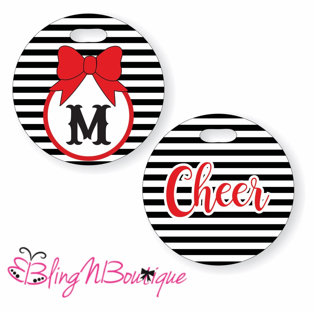 Round Bag Tag, Cheer Bag Tag, Cheer Gift - Etsy
