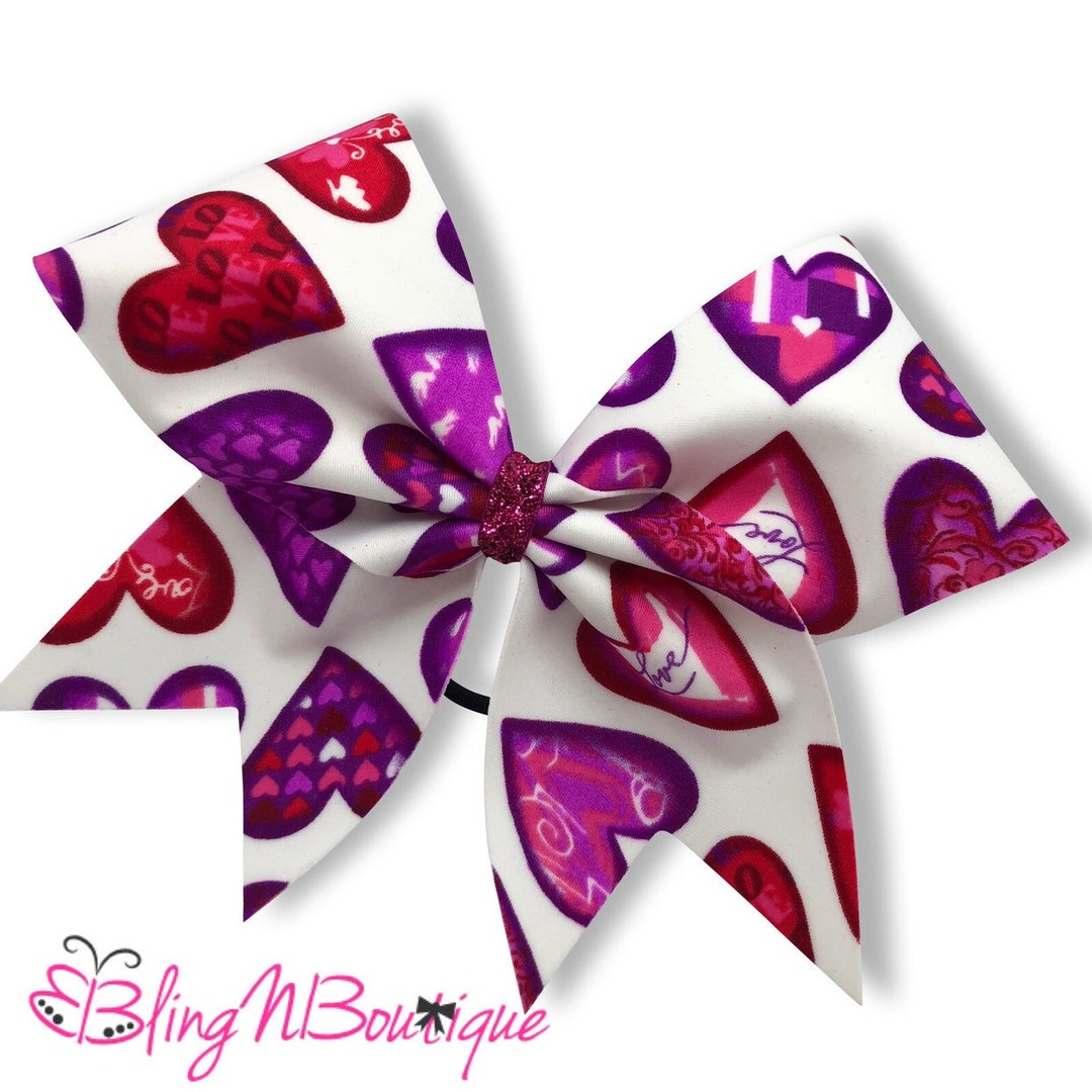 Valentine Cheer Bow - Love - Heart Cheer Bow - Etsy