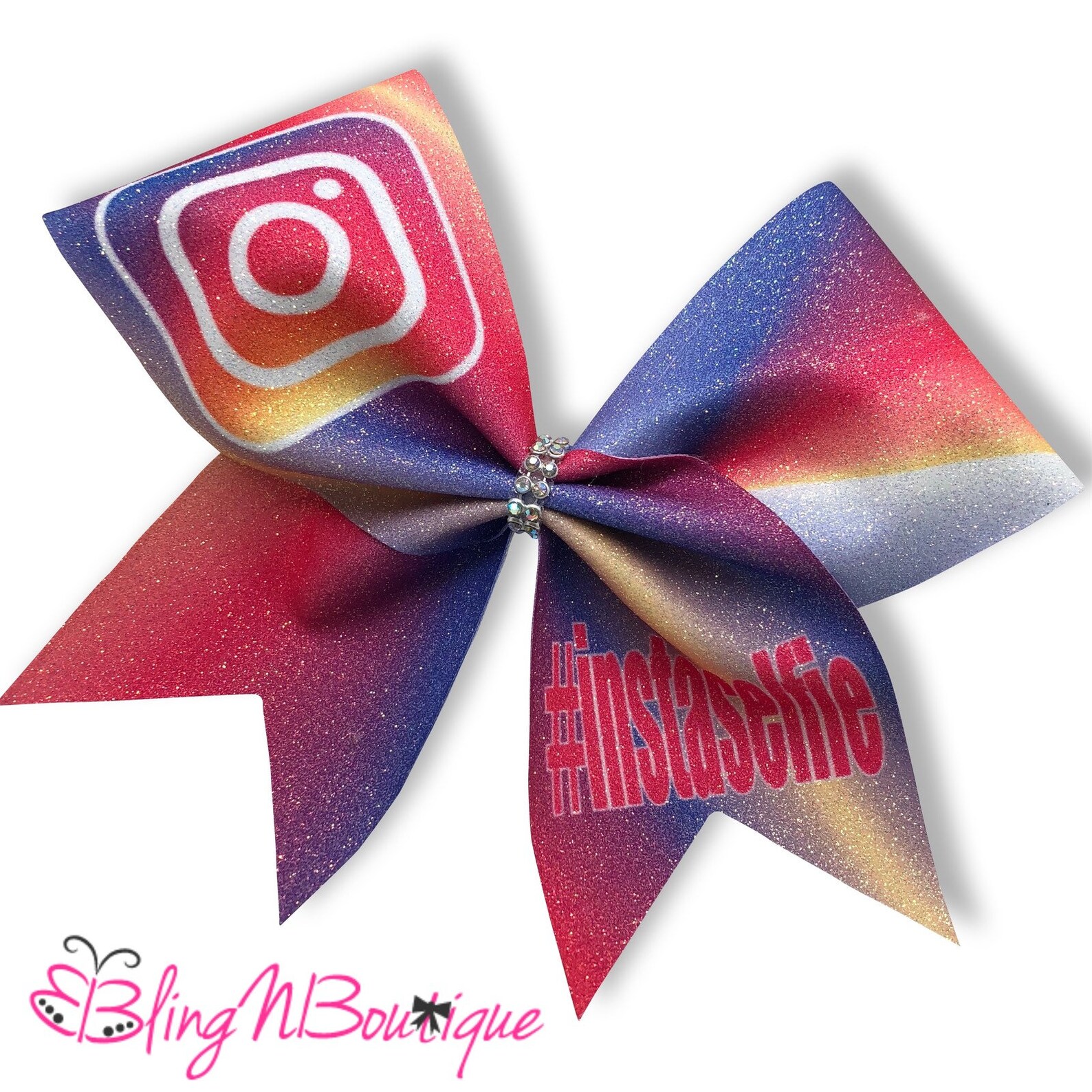Instagram Cheer Bow Pink & Purple Ombre Glitter Cheer Bow - Etsy