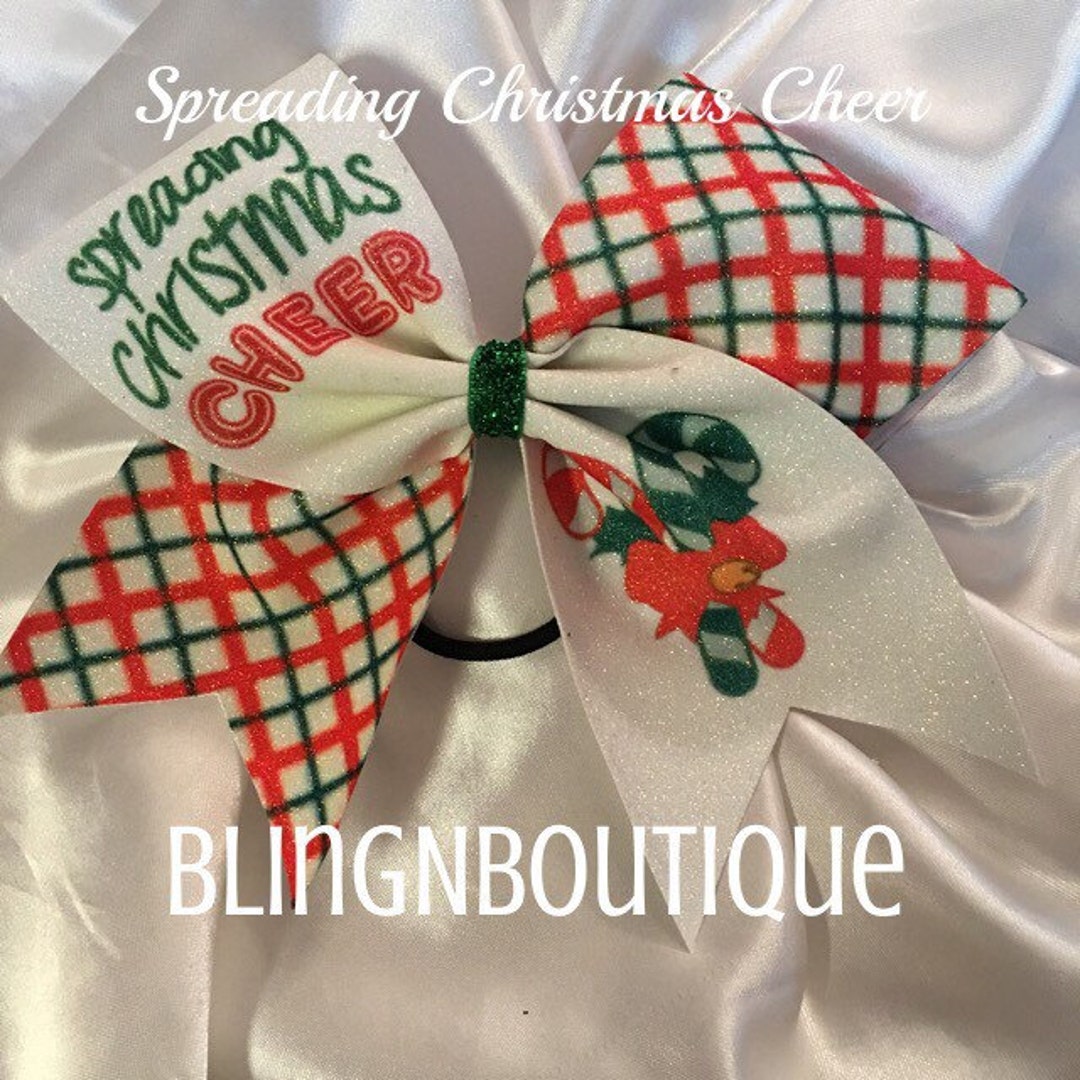 Christmas Cheer Bow - Spreading Christmas Cheer - Dye Sublimation Cheer ...