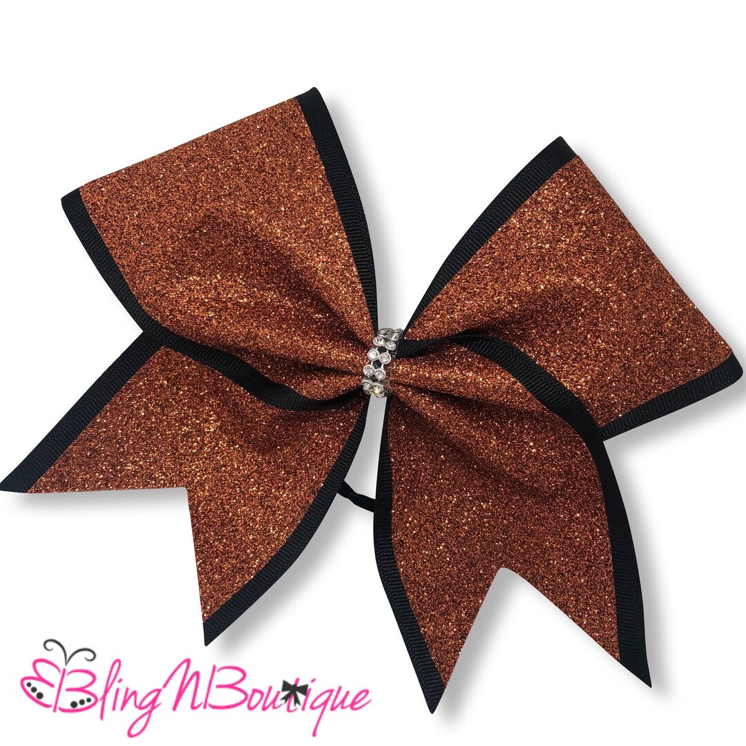 The Delany in Orange & Black Cheer Bow - Etsy