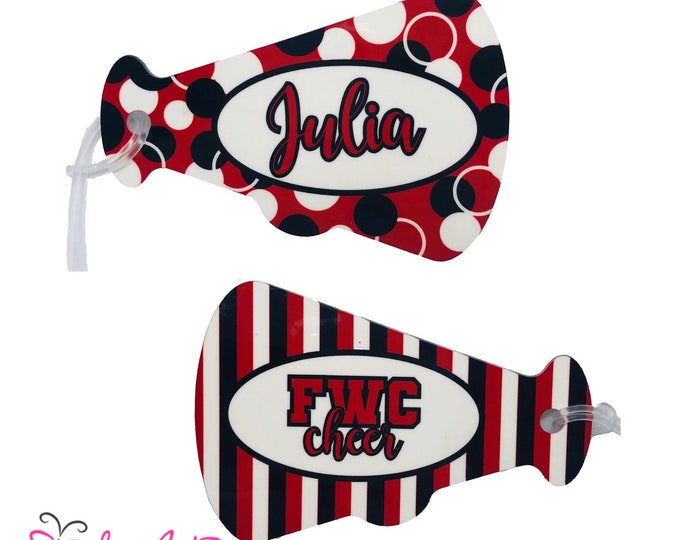 Megaphone Bag Tag, Cheer Bag Tag, Cheer Gift - Etsy