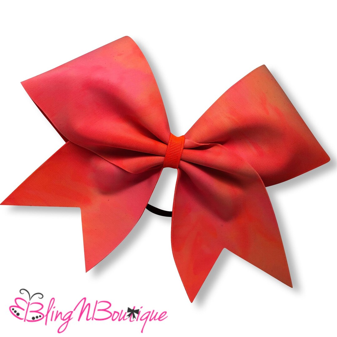 Neon Orange Cheer Bow - Neon Pink Cheer Bow - Melting Orange Cheer Bow ...