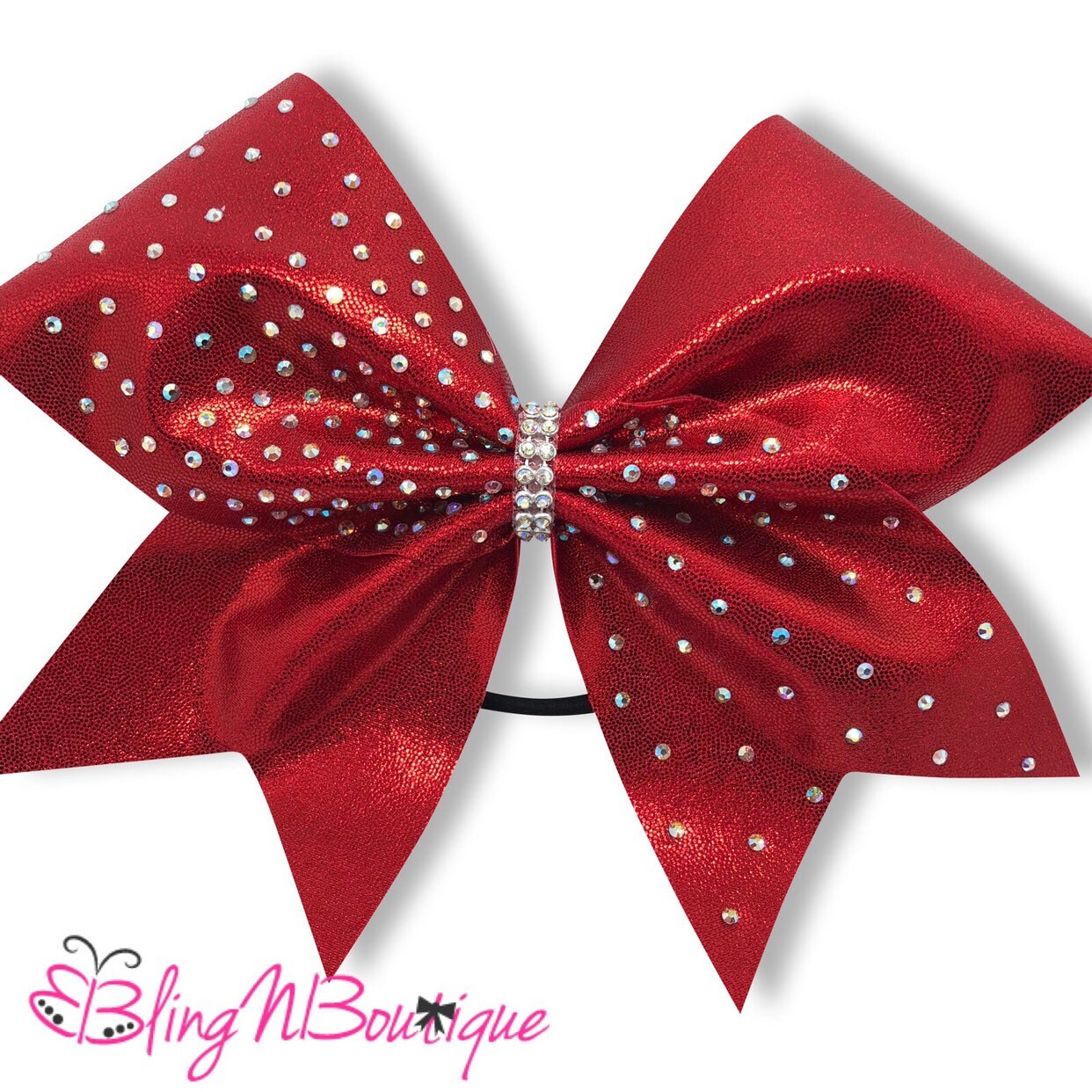 Rhinestone Cheer Bow Red Cheer Bow Red Hair Bow DaBling | Etsy