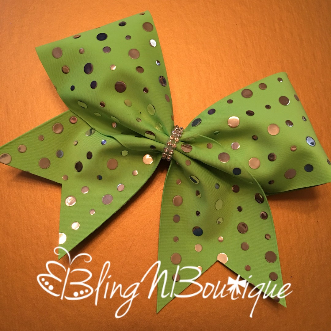 Where's the Party - Green Neon Cheer Bow - Etsy