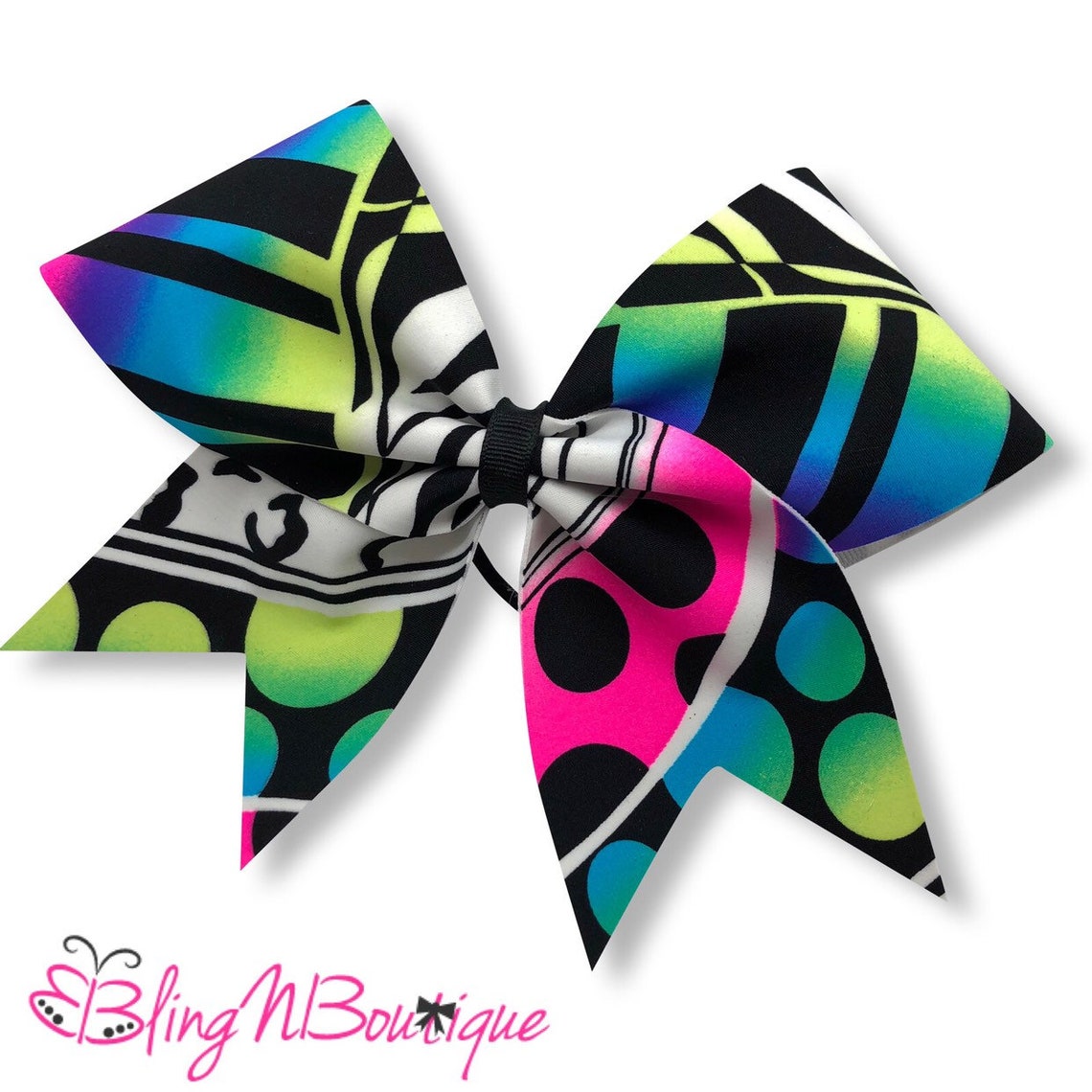 Neon Zebra Cheer Bow - Etsy