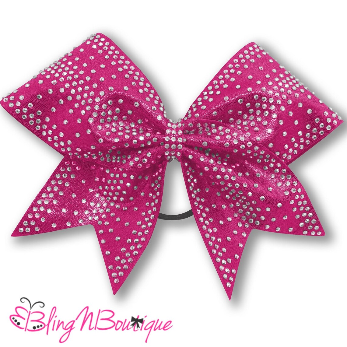 Rhinestone Cheer Bow Hot Pink Cheer Bow Hot Pink Hair Bow - Etsy