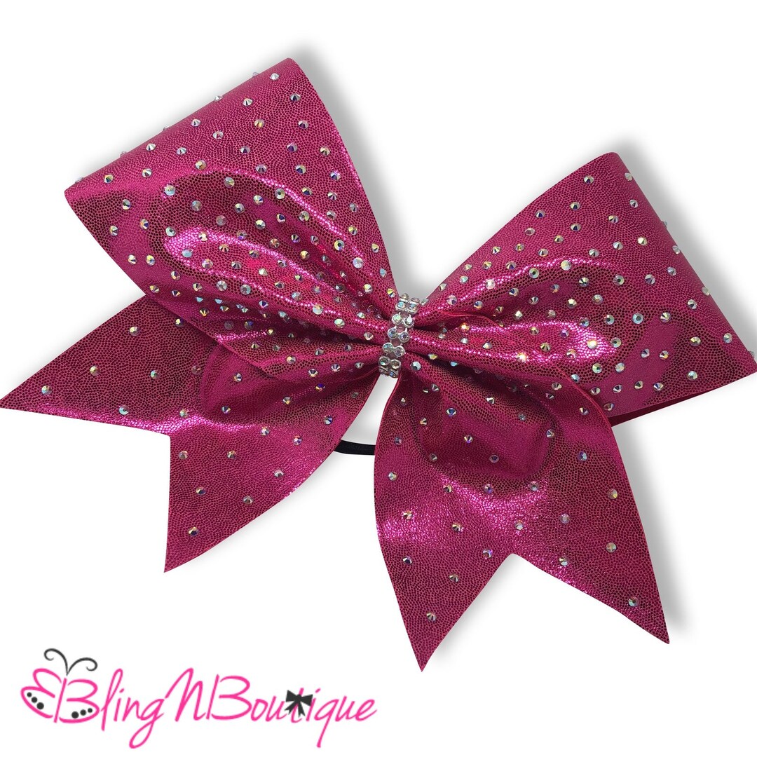 Rhinestone Cheer Bow - Hot Pink Cheer Bow - Hot Pink Hair Bow ...