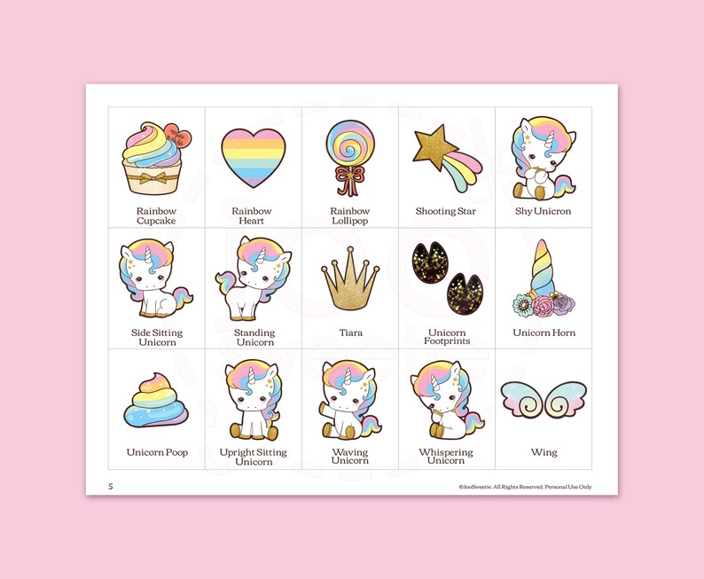Unicorn Magic Bingo Game Kitprintable PDF Download - Etsy