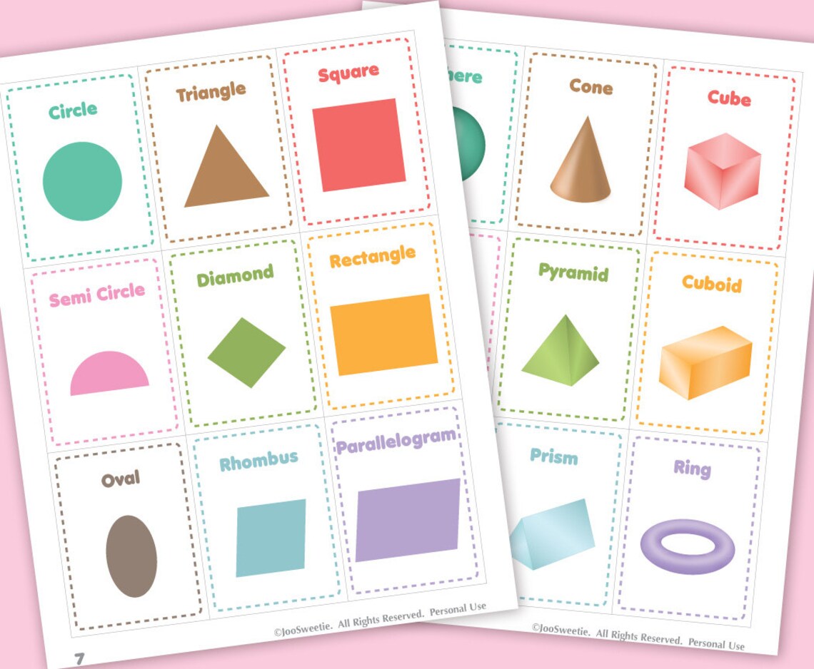 Color and Shape Flash Cards-printable PDF Download - Etsy