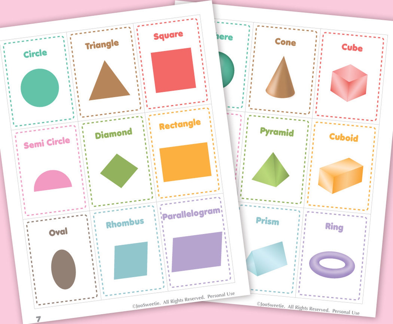 Color and Shape Flash Cards-printable PDF Download - Etsy