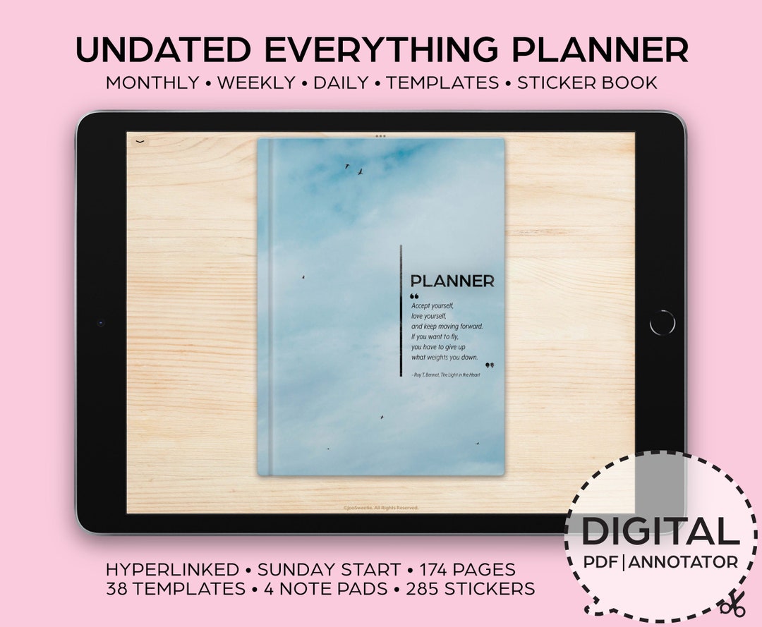 All-in-one Everything Undated Digital Planner | Goodnotes Planner ...