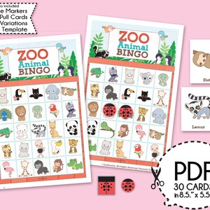 Zoo Animal Bingo Game Kitprintable PDF Download - Etsy