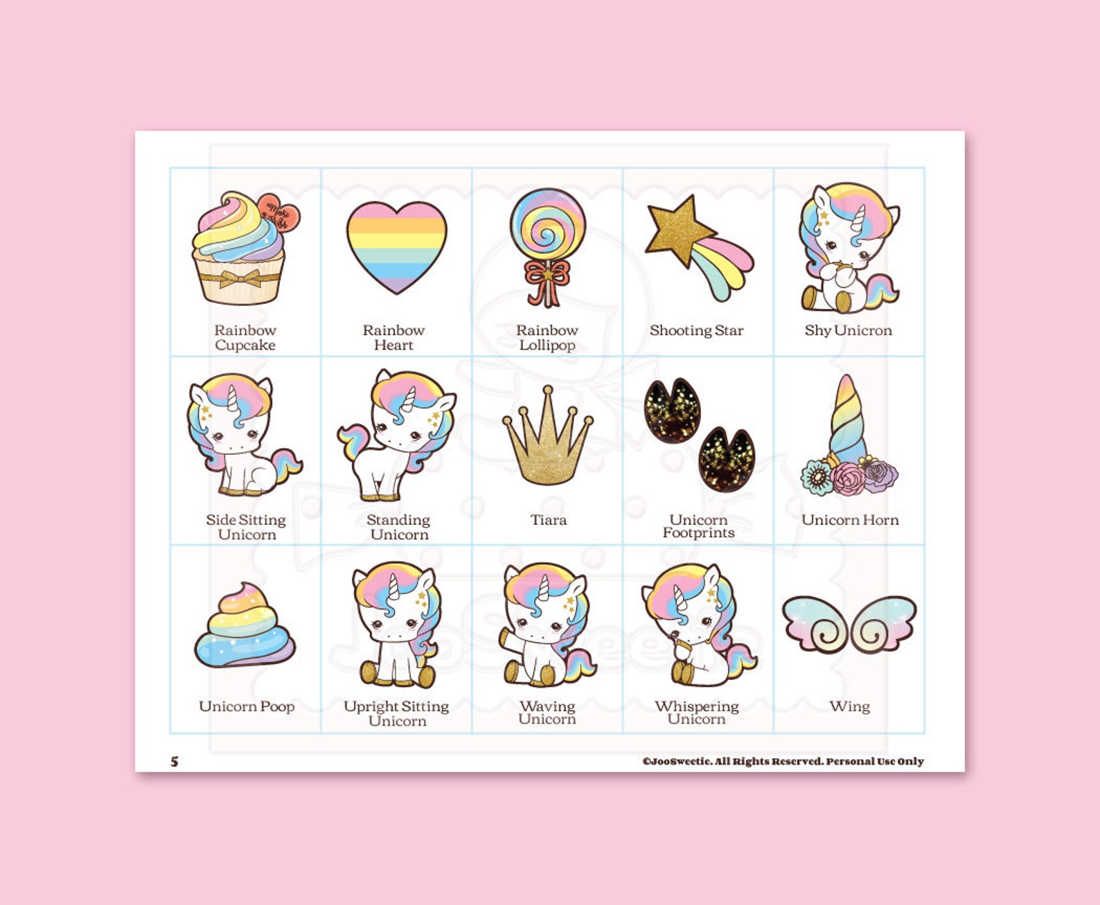 Unicorn Magic Bingo Game Kitprintable PDF Download - Etsy