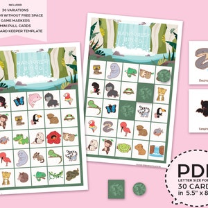 Rainforest Jungle Bingo Game Kitprintable PDF Download - Etsy