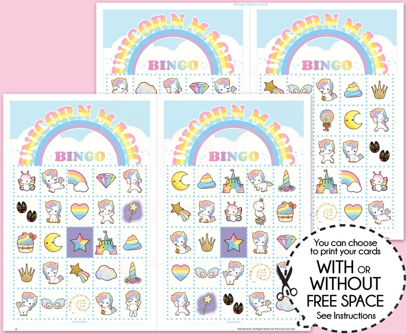Unicorn Magic Bingo Game Kitprintable PDF Download - Etsy