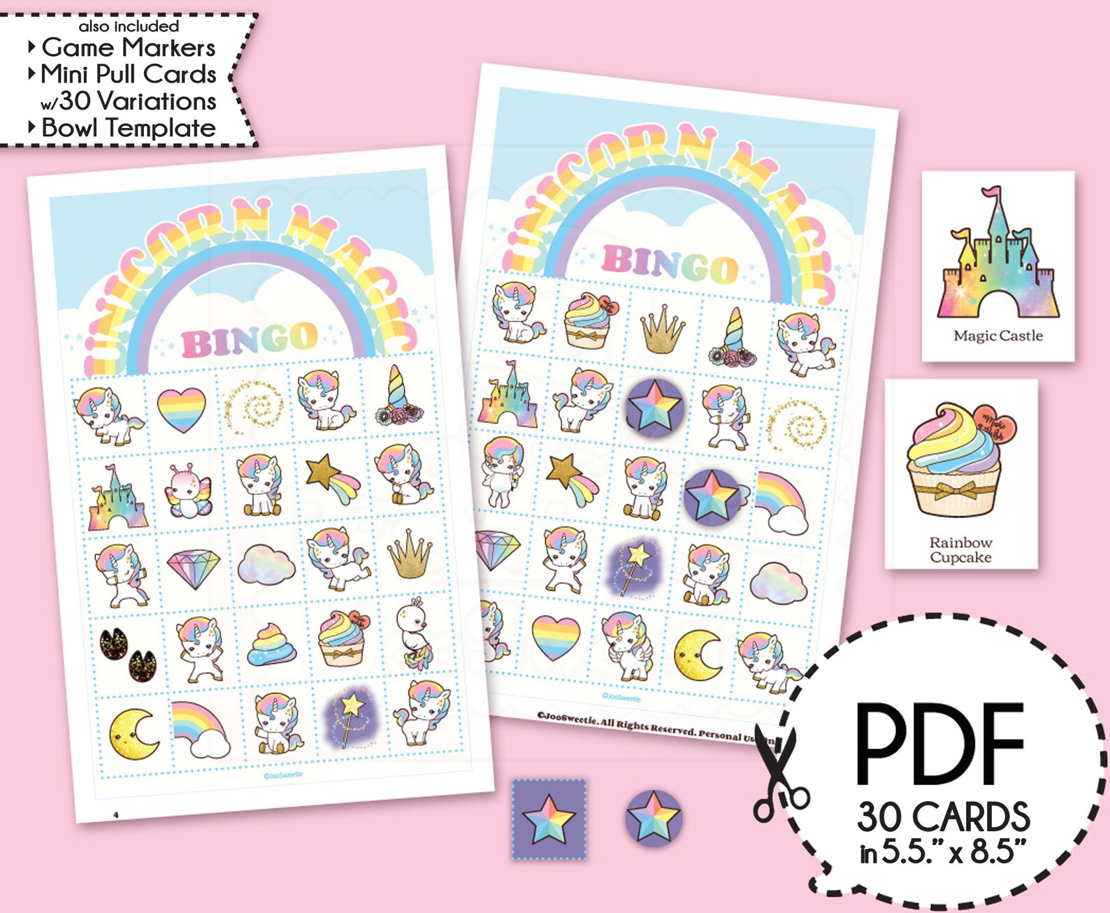 Unicorn Magic Bingo Game Kitprintable PDF Download - Etsy