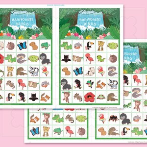 Rainforest Jungle Bingo Game Kitprintable PDF Download - Etsy