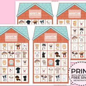 Adopt Me Animal Shelter Bingo Game Kit | PDF Download - Etsy