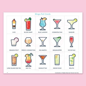 Happy Hour Cocktail Bingo Game Kit | PDF Download - Etsy