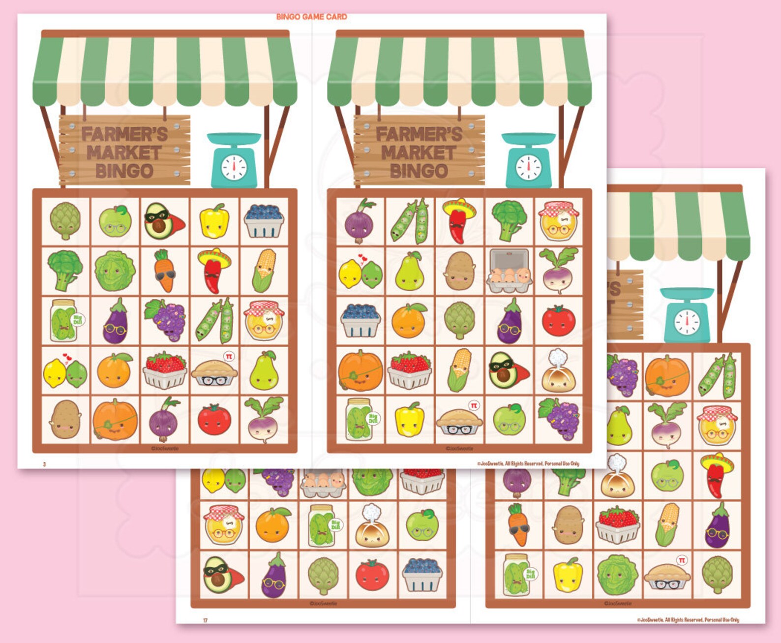 Farmer's Market Bingo Game Kitprintable PDF Download - Etsy