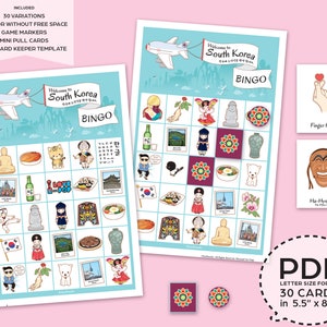 Welcome to South Korea Bingo Game Kit | PDF Download - Etsy