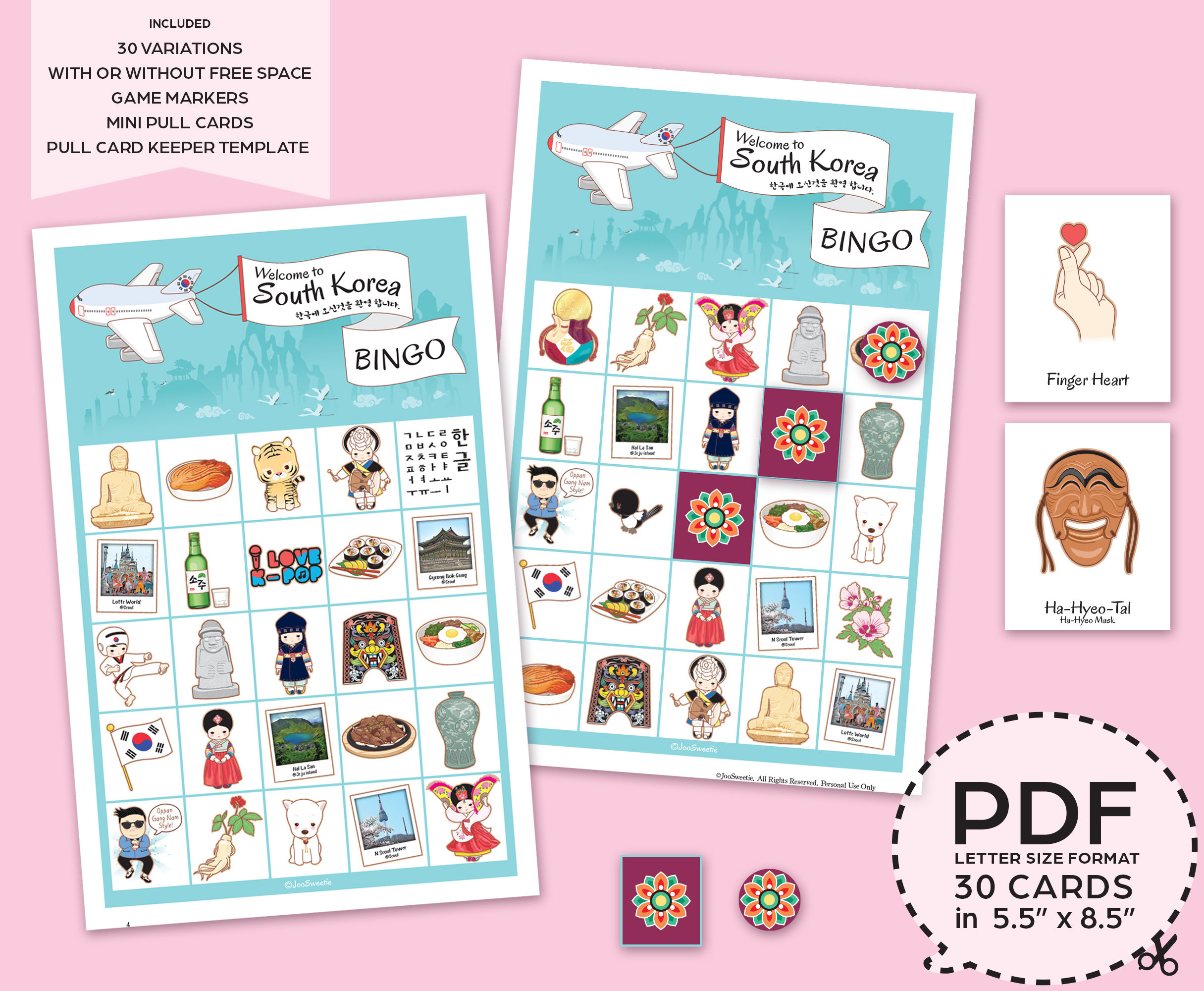 Welcome to South Korea Bingo Game Kit | PDF Download - Etsy