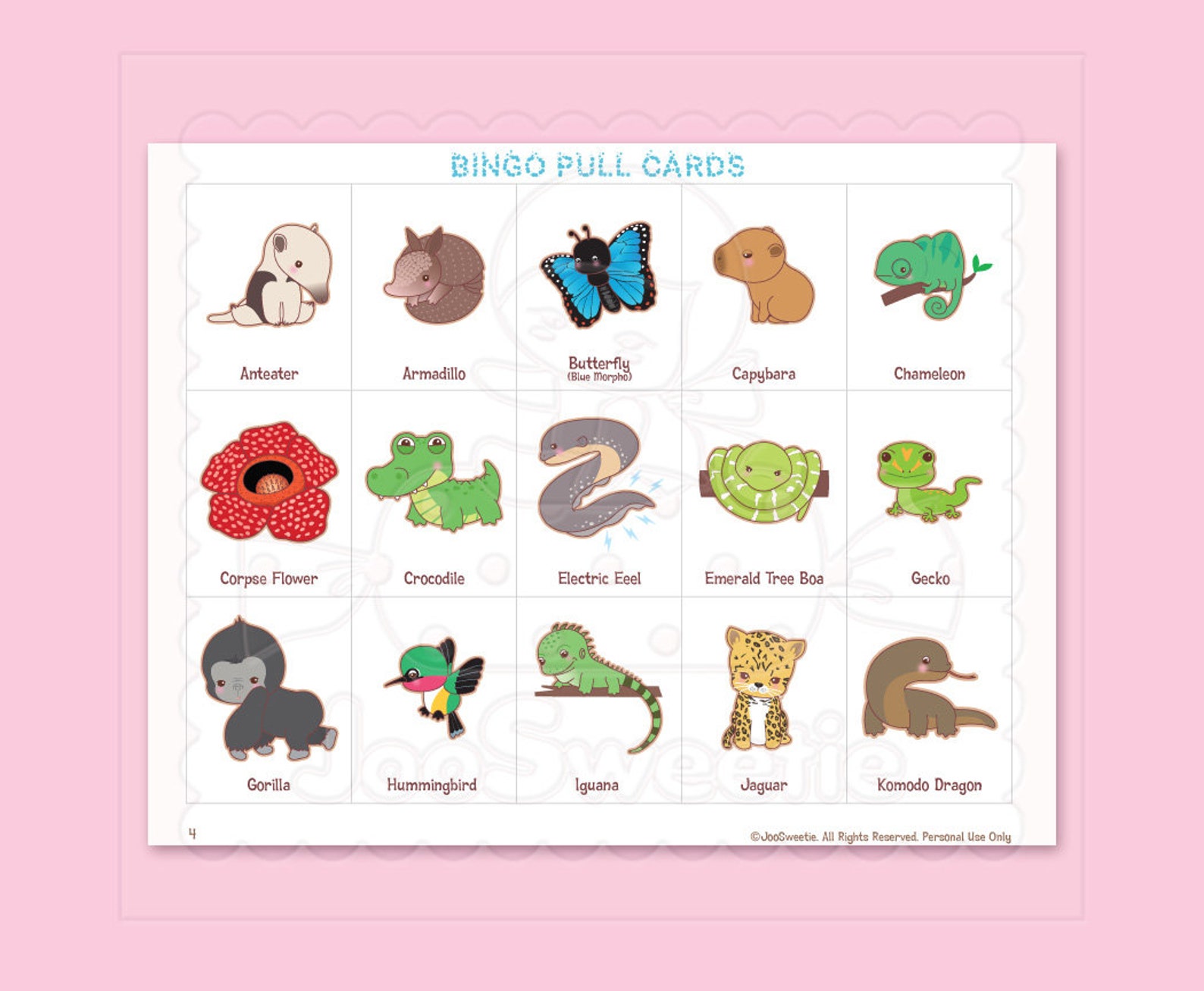 Rainforest Jungle Bingo Game Kitprintable PDF Download - Etsy