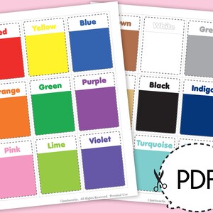 Color and Shape Flash Cards-printable PDF Download - Etsy