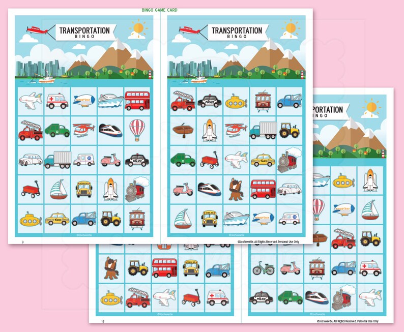 Transportation Bingo Game Kitprintable PDF Download | Etsy India
