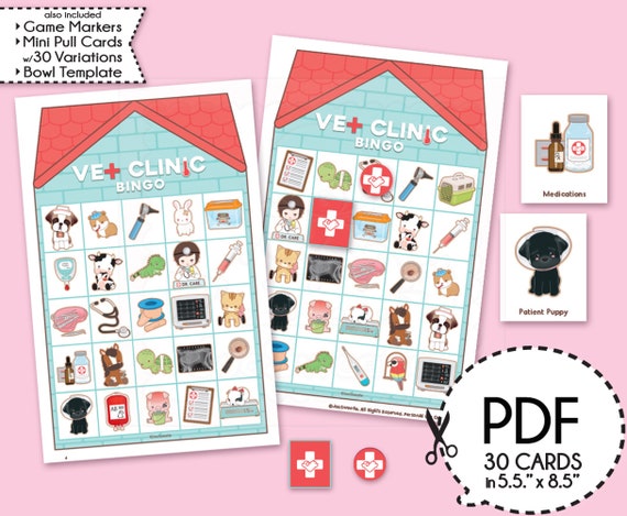 Vet Clinic Bingo Game Kitprintable PDF Download - Etsy