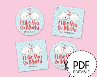 Mochi Valentine Printable - Etsy