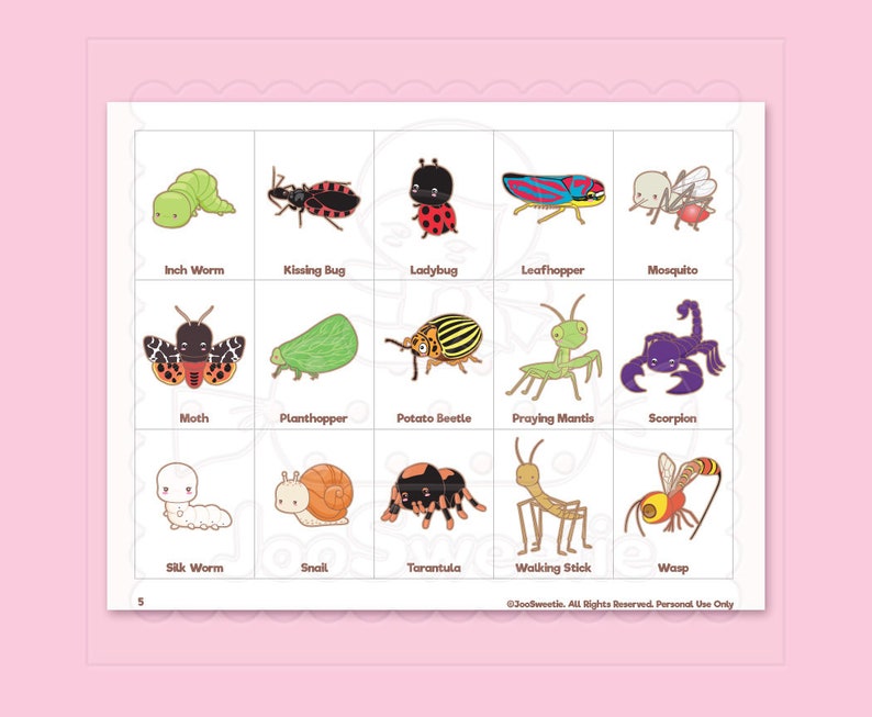 Bug Catcher Bingo Game Kitprintable PDF Download - Etsy