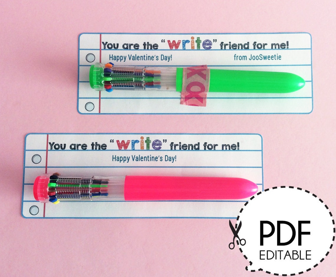 You're Write Friend for Me Valentine Pen Favor | Etsy