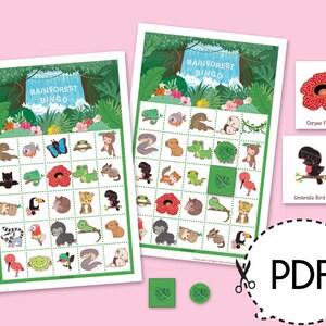 Rainforest Jungle Bingo Game Kitprintable PDF Download | Etsy