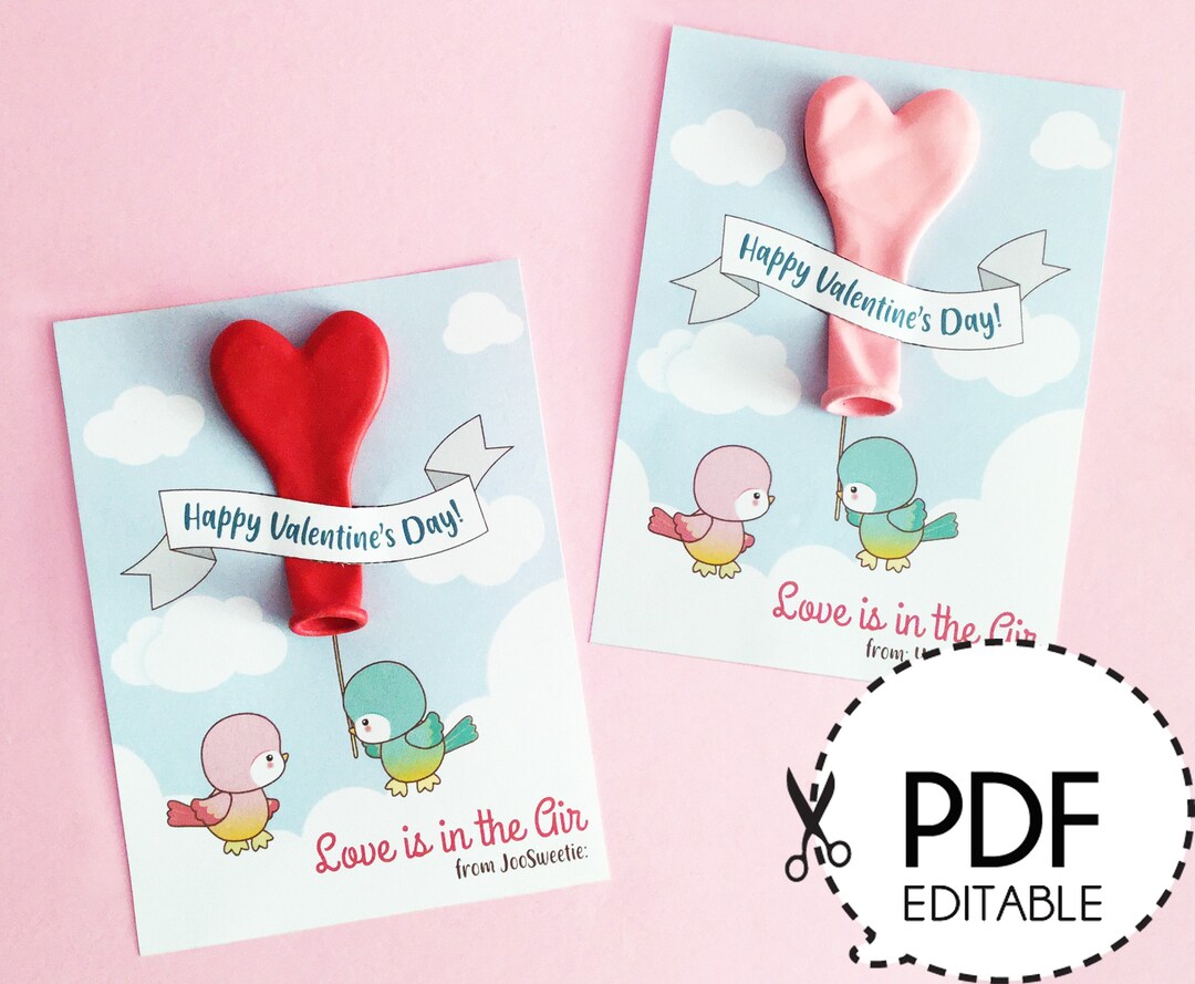 Love is in the Air Valentine's Day Favor Card3.75'' X 5'' for Mini ...
