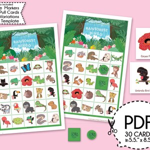Rainforest Jungle Bingo Game Kitprintable PDF Download - Etsy