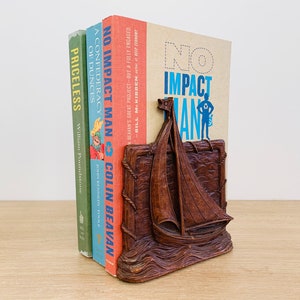 Vintage Syroco Wood Sailboat Bookends - Etsy