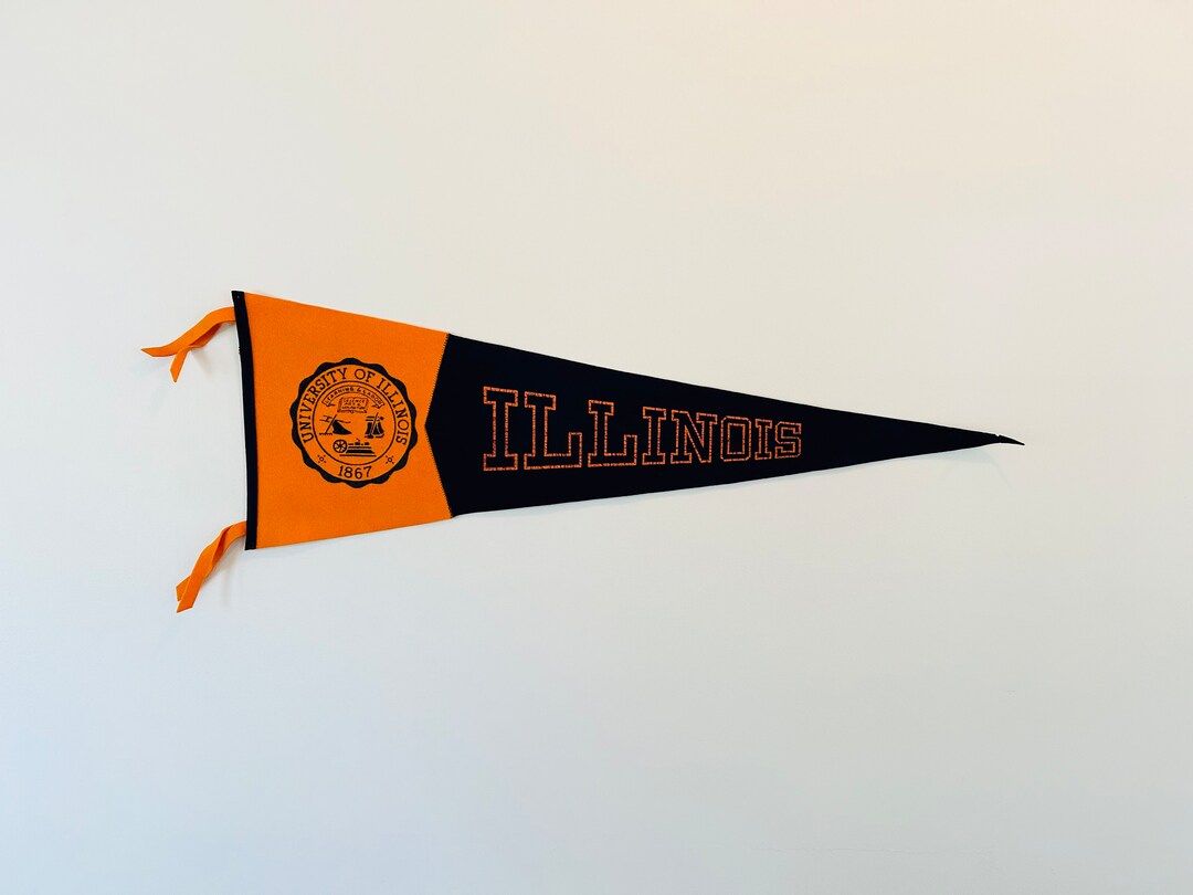 Vintage 1940s University of Illinois Large Pennant by Chicago Pennant ...