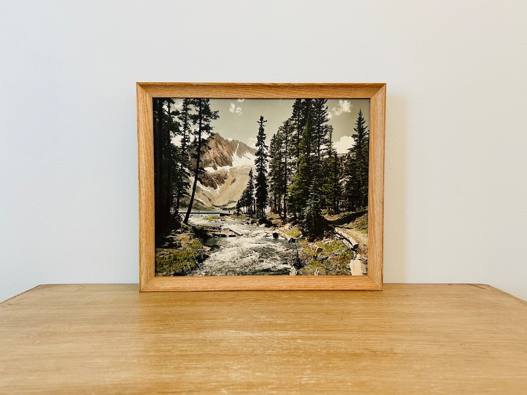 Vintage 1955 Photo Plaque DL Hopwood Collection Colorado Mountain River ...
