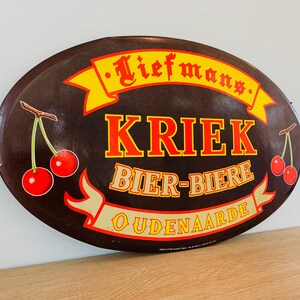 Vintage Lindemans Kriek Cherry Lambic Beer Sign Otten Sign Brussels ...