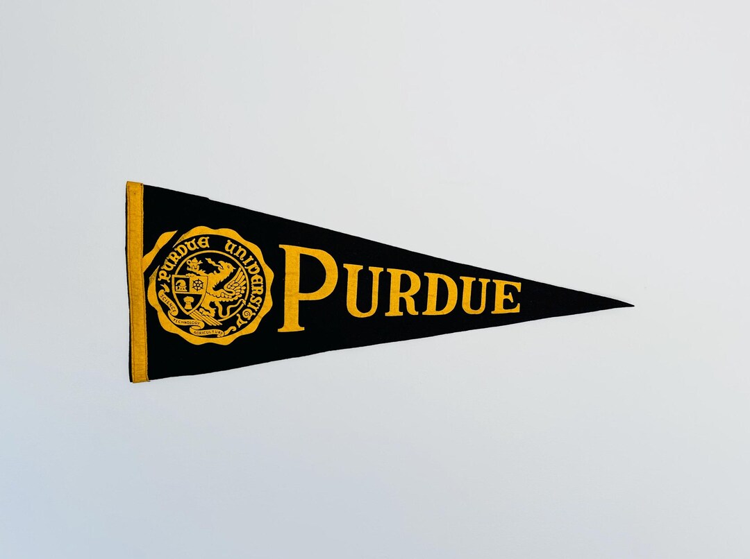 Vintage Purdue University Pennant Full Size Soft Felt Pennant - as is ...